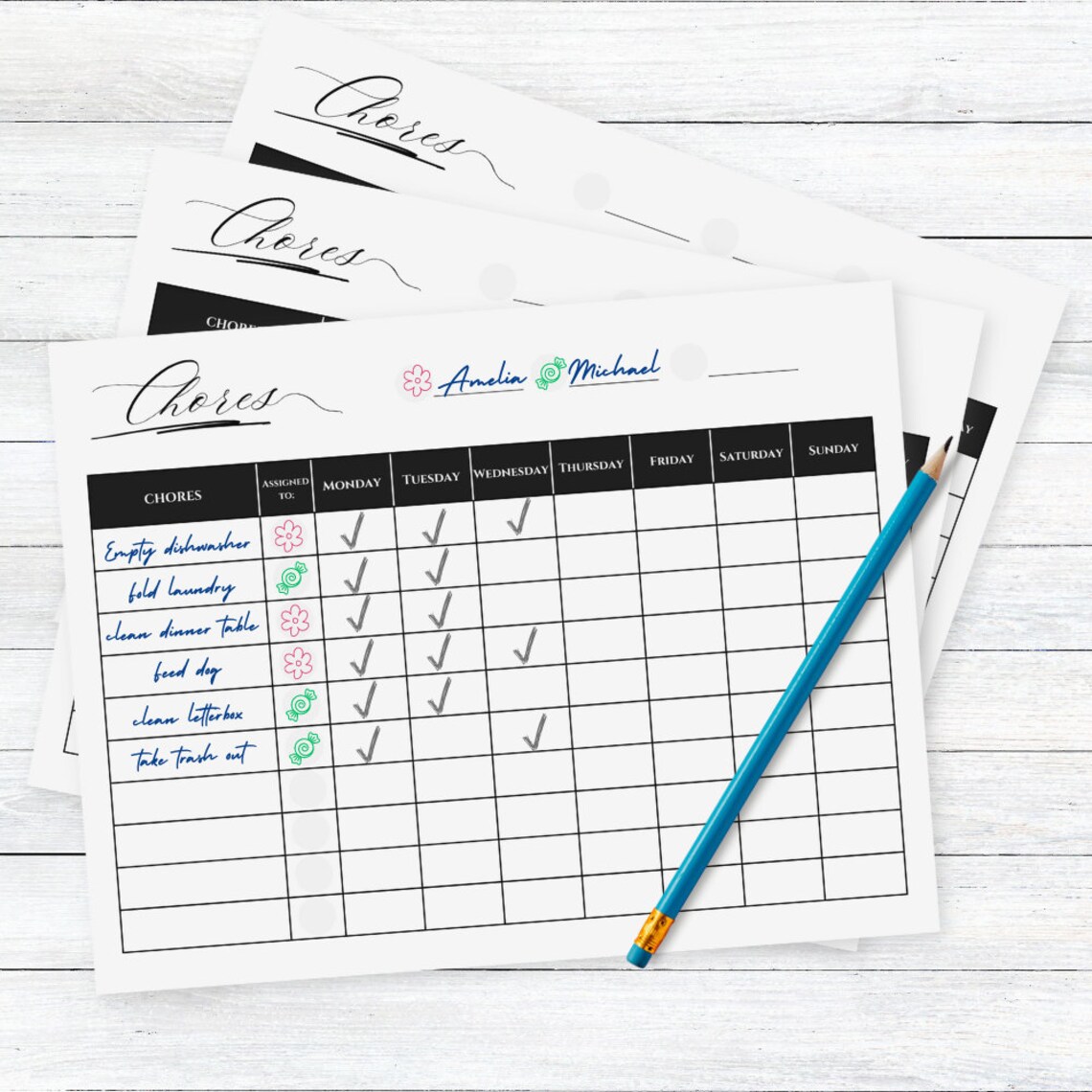 Minimalist Chore Chart | Family Home Organization | Kids Organization ...