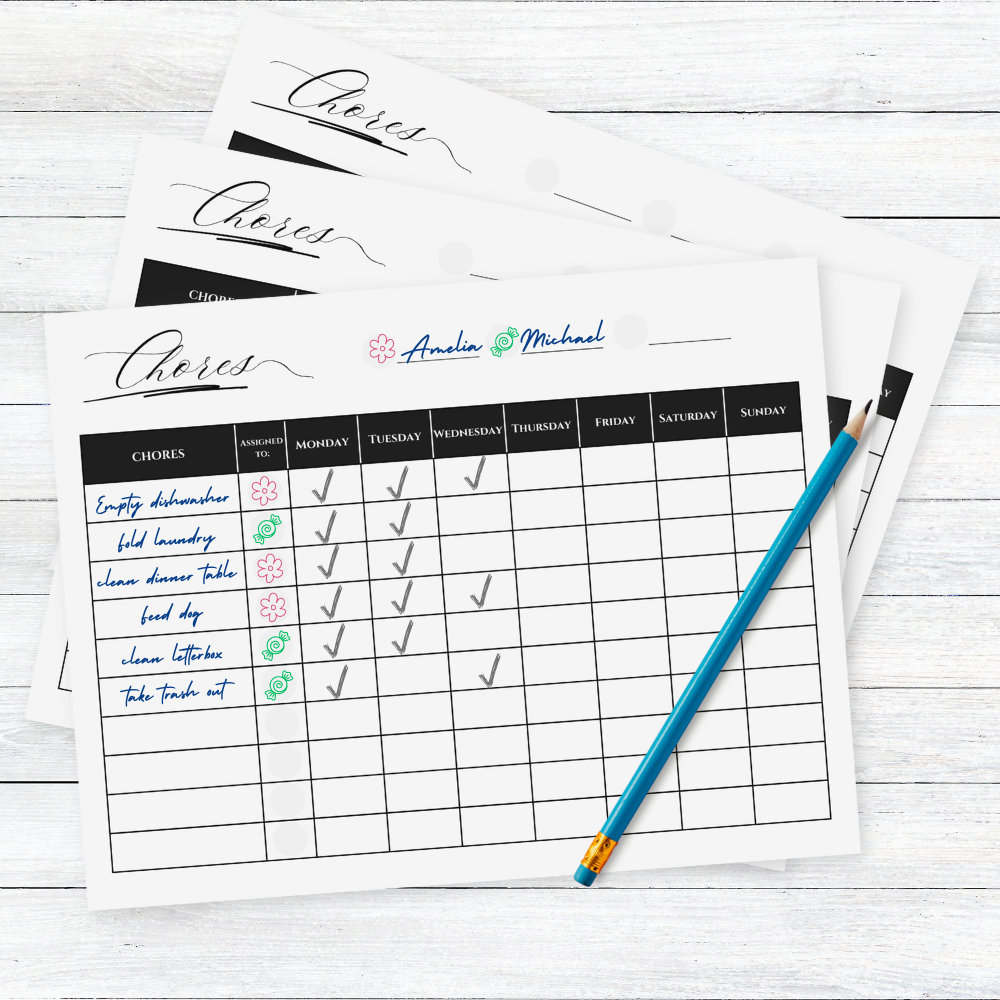 Minimalist Chore Chart | Family Home Organization | Kids Organization ...