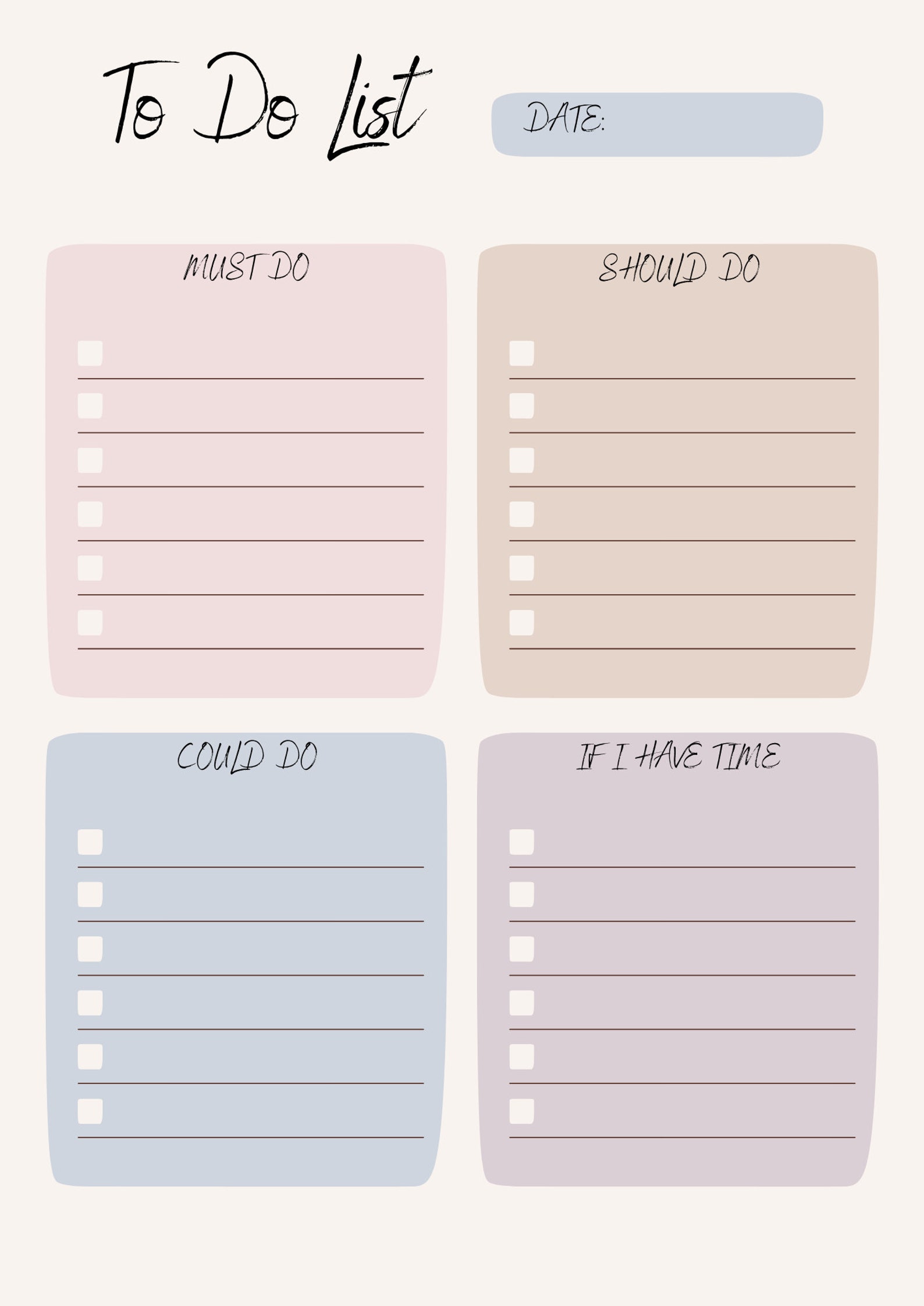 Easy Simple Day Planner | PLR | Download and Print - Etsy