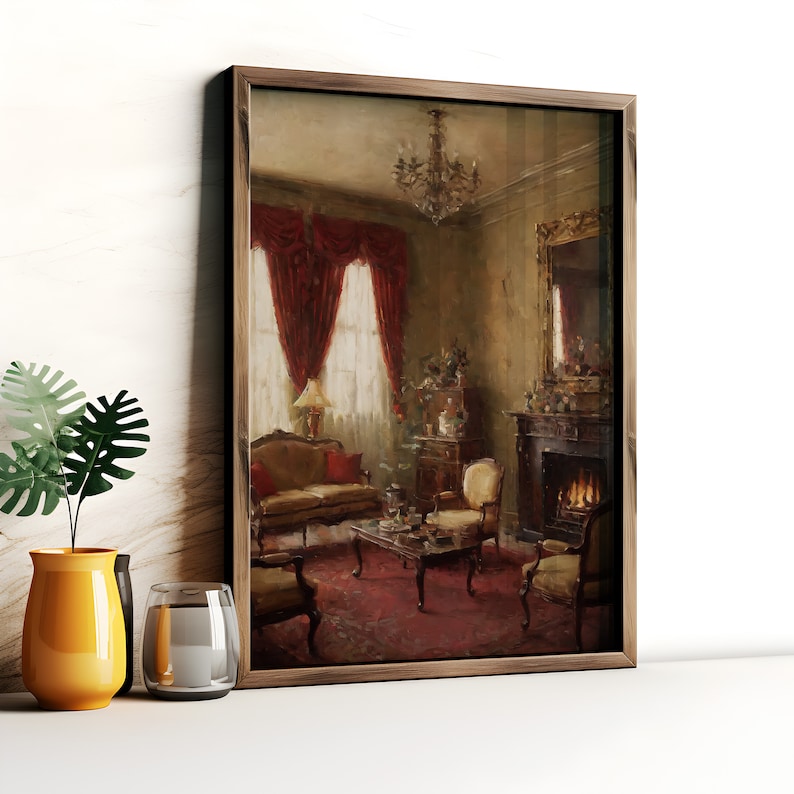 Classic Victorian Parlor Scene, Ornate Interior Elegance, Period ...