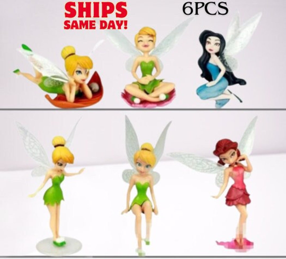 6 Pcs Tinkerbell Tinker Bell Fairy Girls Dolls 6pcs Figures Cake