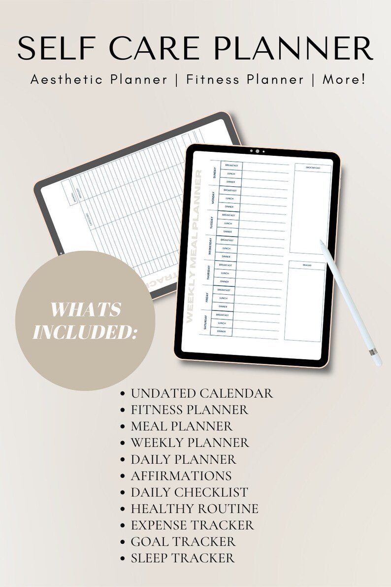 Self-care Planner for Men | Wellness Journal | Fitness, Meal, and ...