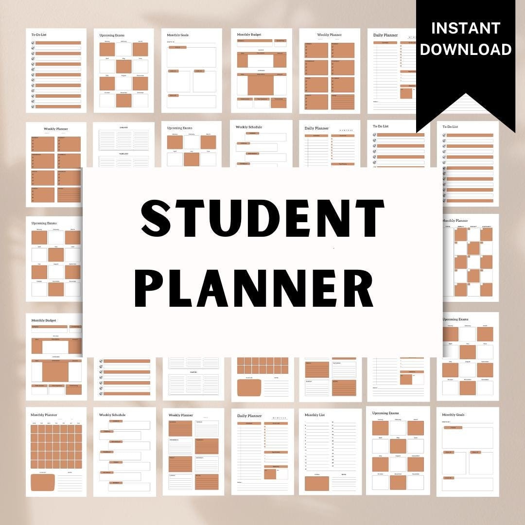 Back to School Student Planner, School Calendar, Student Digital ...