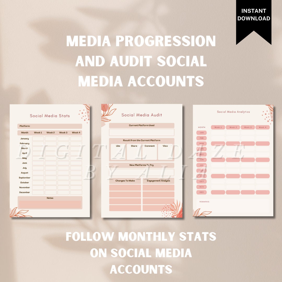 Social Media Planner | Digital Printable Content Creation Planner ...