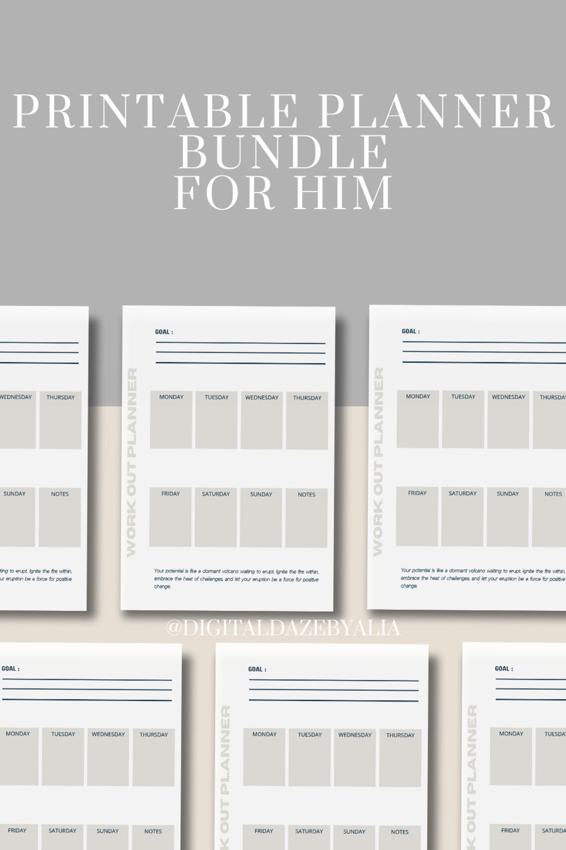 Self-care Planner for Men | Wellness Journal | Fitness, Meal, and ...