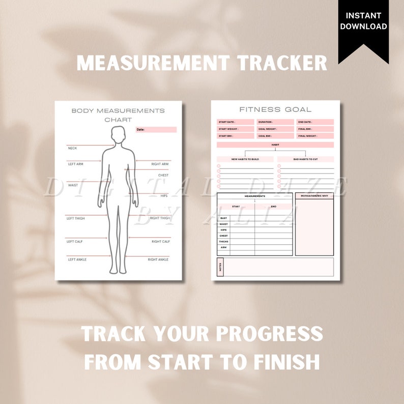 Printable Health and Fitness Planner Bundle | Digital Fitness Planner ...