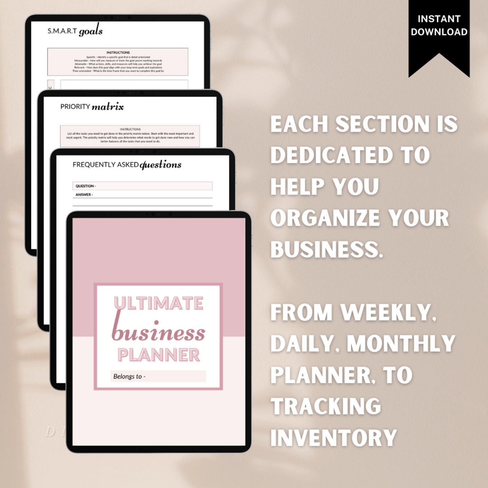 Business Planner Toolkit | Digital Downloads | Printable Planner ...