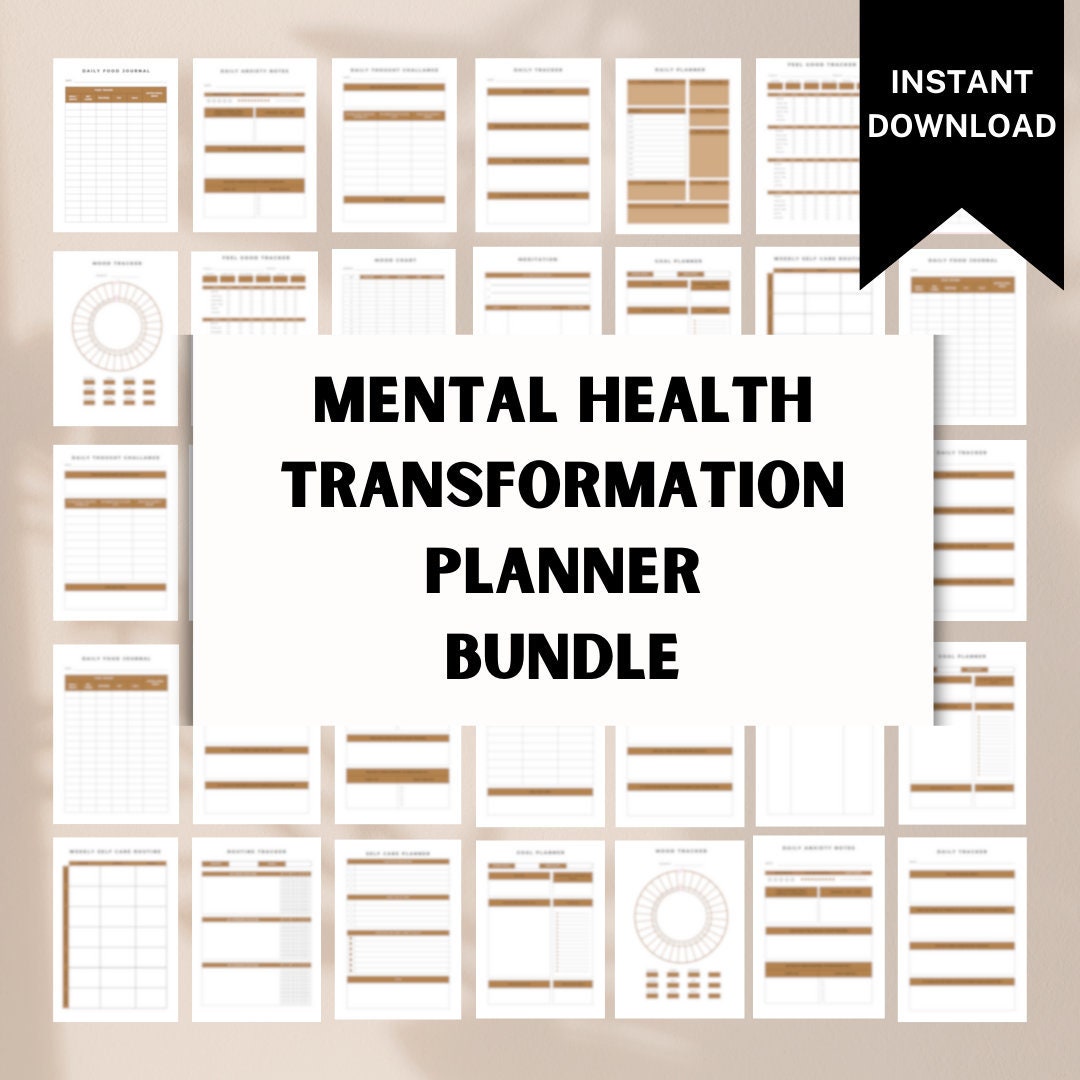 Mental Health Planner Printable | Digital Planner for Mental Health and ...