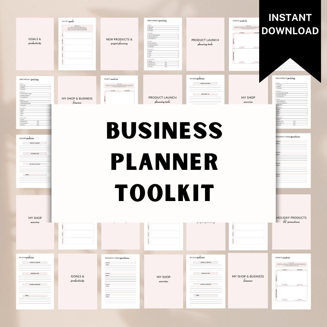 Business Planner Toolkit | Digital Downloads | Printable Planner ...