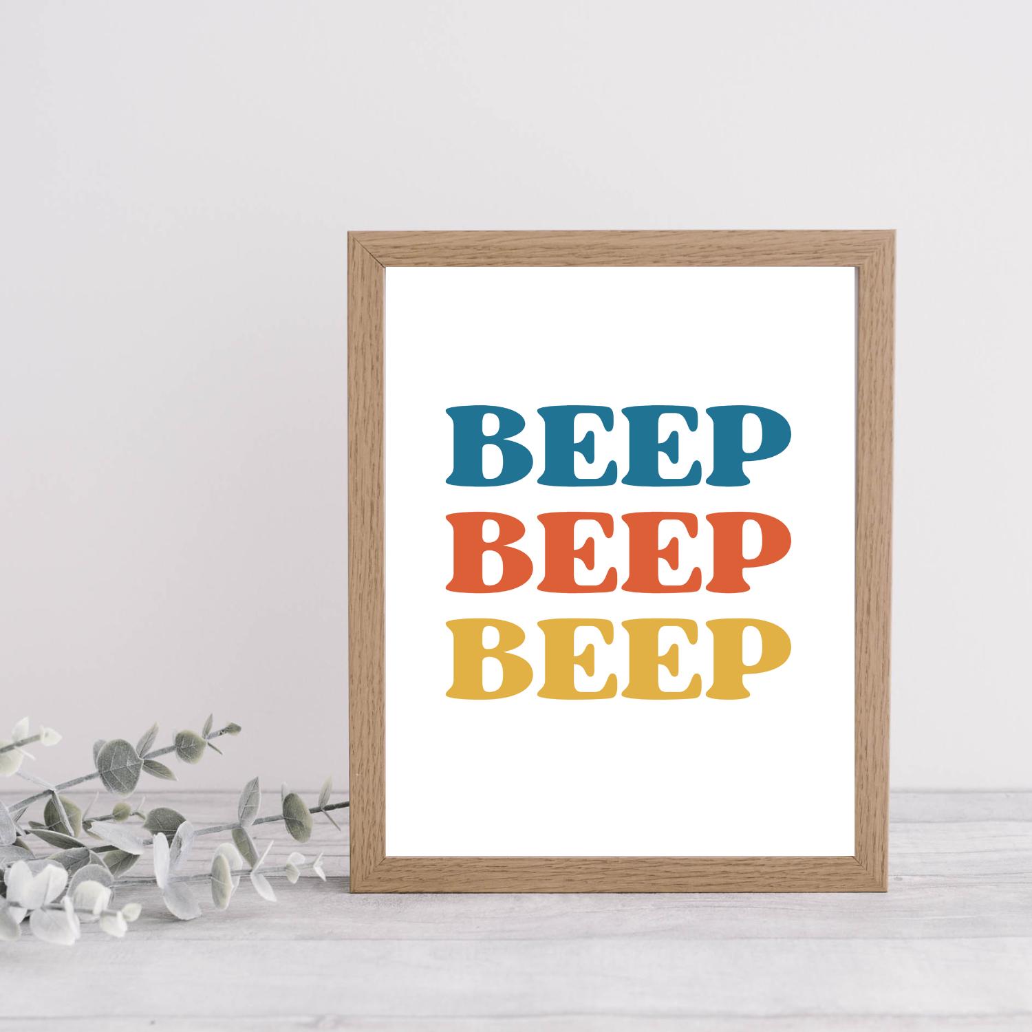 Beep Beep Beep Print for Nursery/playroom/kids Room - Boys Room - Girls ...