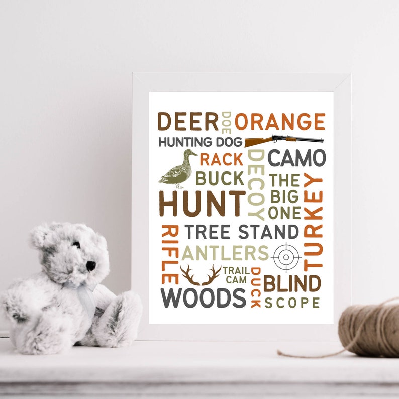 Hunting Print for Nursery/playroom/kids Room - Boys Room - Hunt - Deer ...
