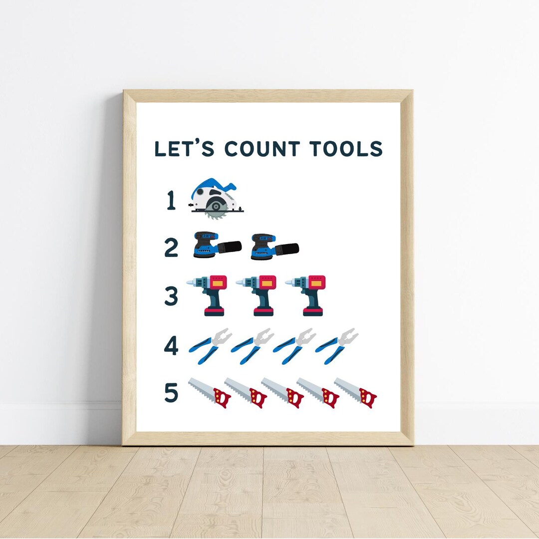 Let's Count Tools Print for Nursery/playroom/kids Room - Boys Room ...