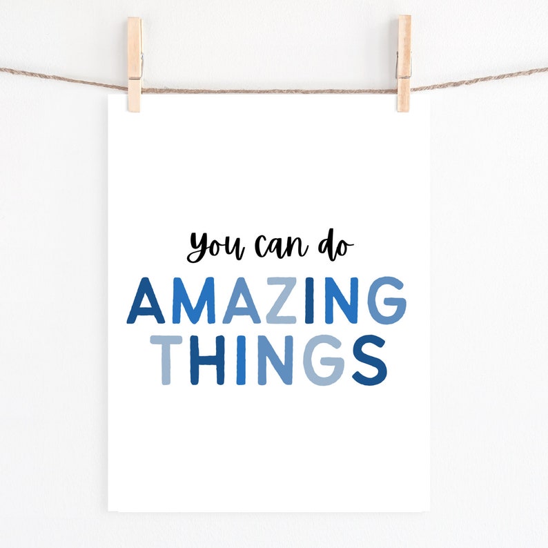 You Can Do Amazing Things Print for Nursery/playroom/kids Room - Boys ...