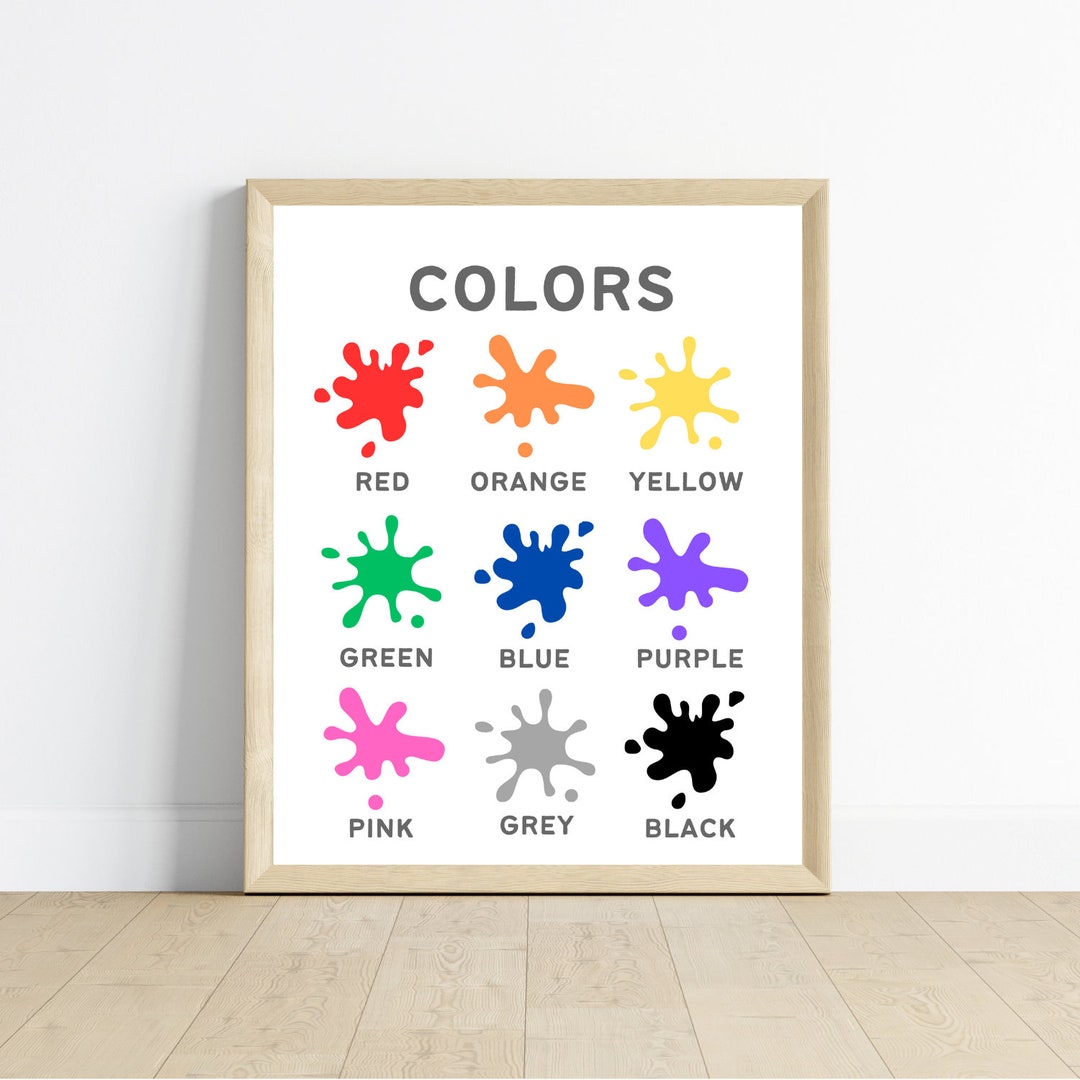 Colors Print for Nursery/playroom/kids Room - Boys Room - Girls Room ...