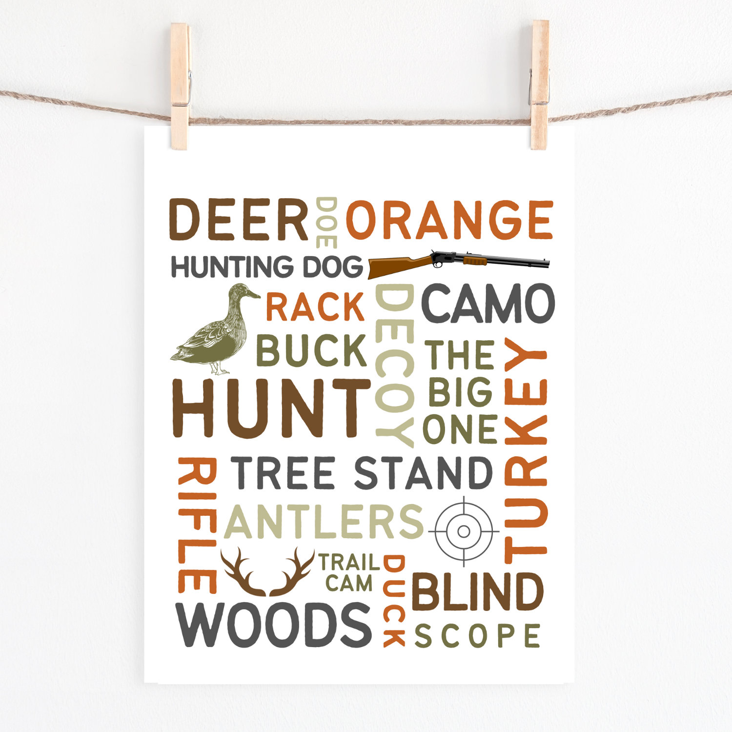 Hunting Print for Nursery/playroom/kids Room - Boys Room - Hunt - Deer ...