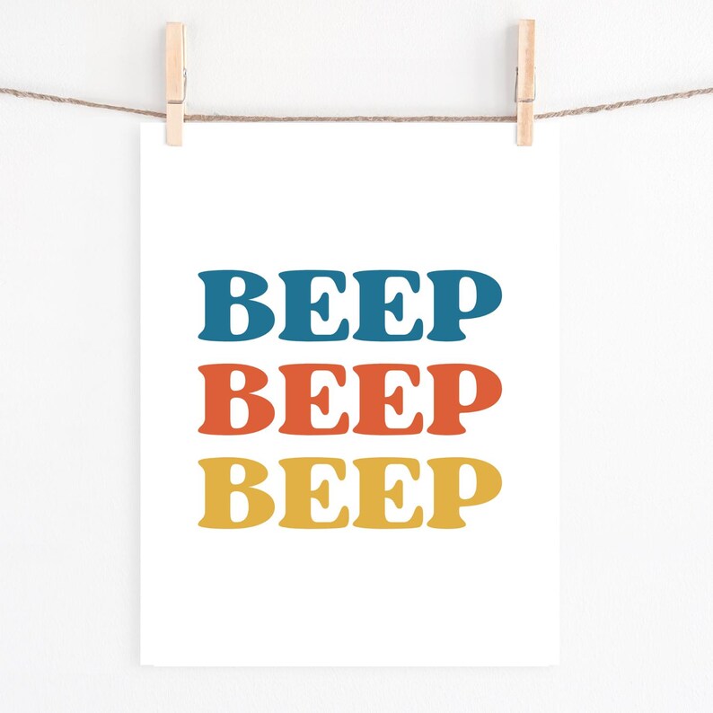 Beep Beep Beep Print for Nursery/playroom/kids Room - Boys Room - Girls ...