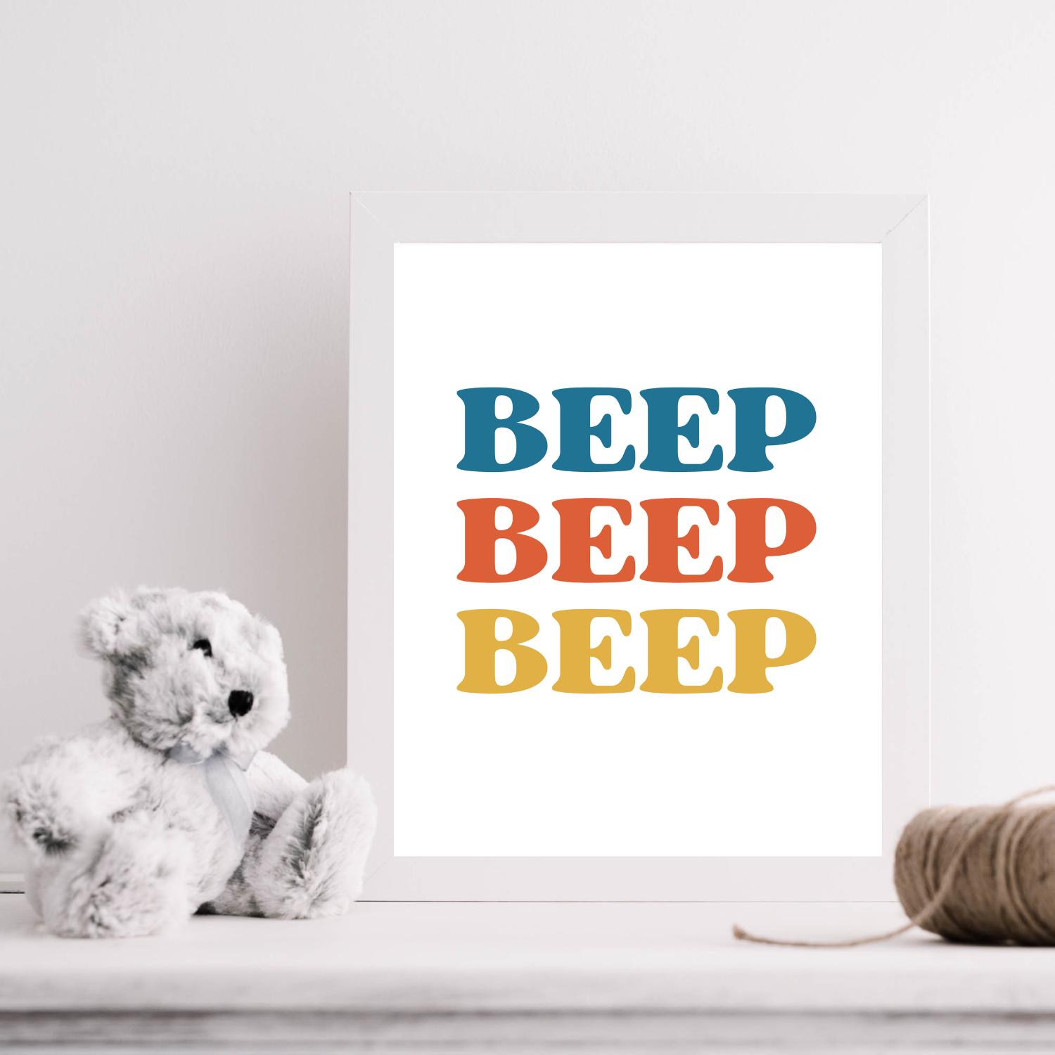 Beep Beep Beep Print for Nursery/playroom/kids Room - Boys Room - Girls ...