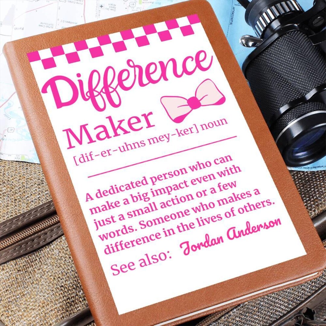 Difference Maker Journal With Your Name, Personalized Difference Maker ...