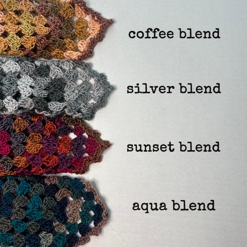 Colorful Gradient Crocheted Bandana With Picot-edge - Etsy