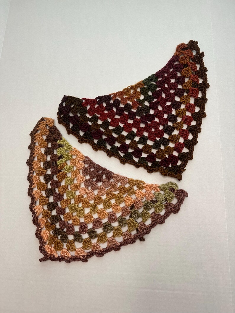 Colorful Gradient Crocheted Bandana With Picot-edge - Etsy