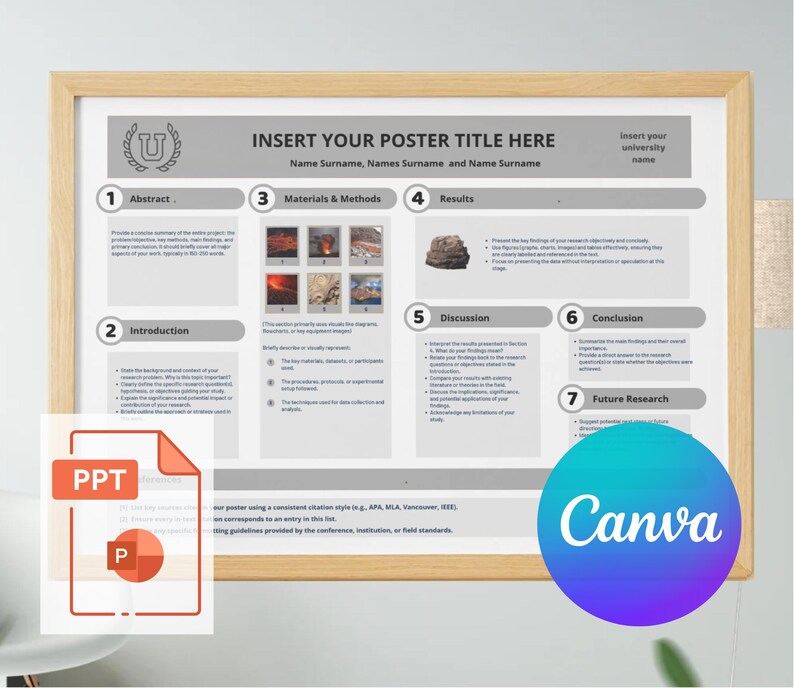 Easy Edit Scientific Poster Template | Pro Design for Powerpoint and ...