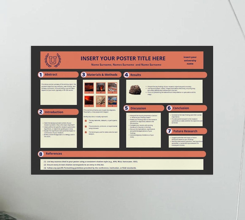 Easy Edit Scientific Poster Template | Pro Design for Powerpoint and ...