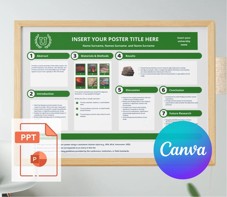 Easy Edit Scientific Poster Template | Pro Design for Powerpoint and ...
