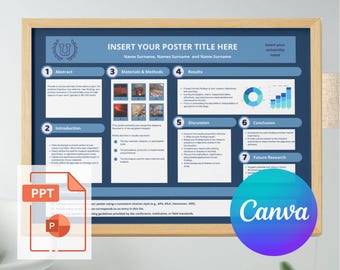 Easy Edit Scientific Poster Template | Pro Design for Powerpoint and ...