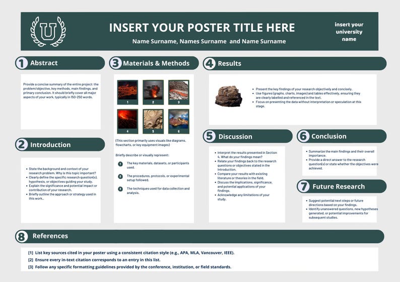 Easy Edit Scientific Poster Template | Pro Design for Powerpoint and ...