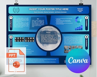Easy Edit Scientific Poster Template | Pro Design for Powerpoint and ...