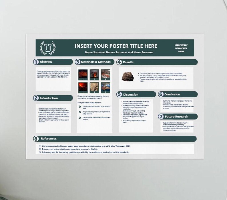 Easy Edit Scientific Poster Template | Pro Design for Powerpoint and ...