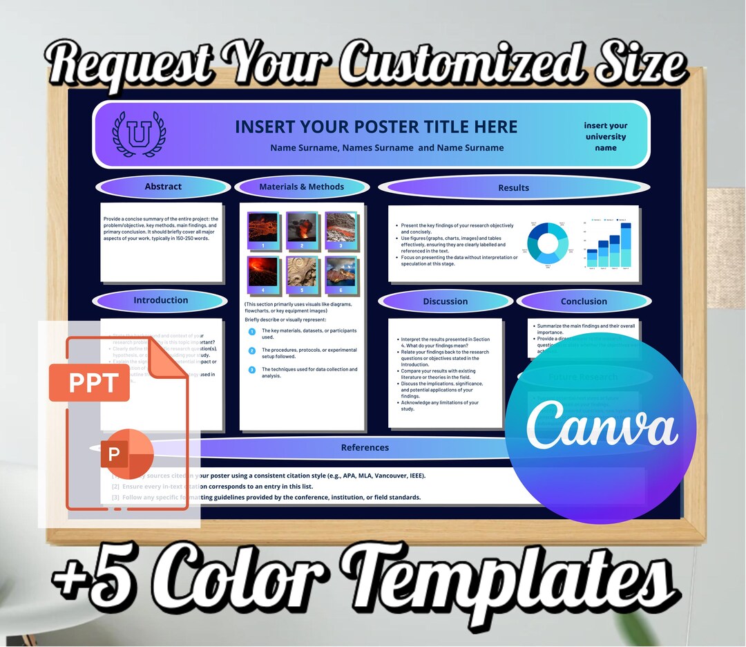 Professional Academic Poster Template | 5 Color Themes Included ...