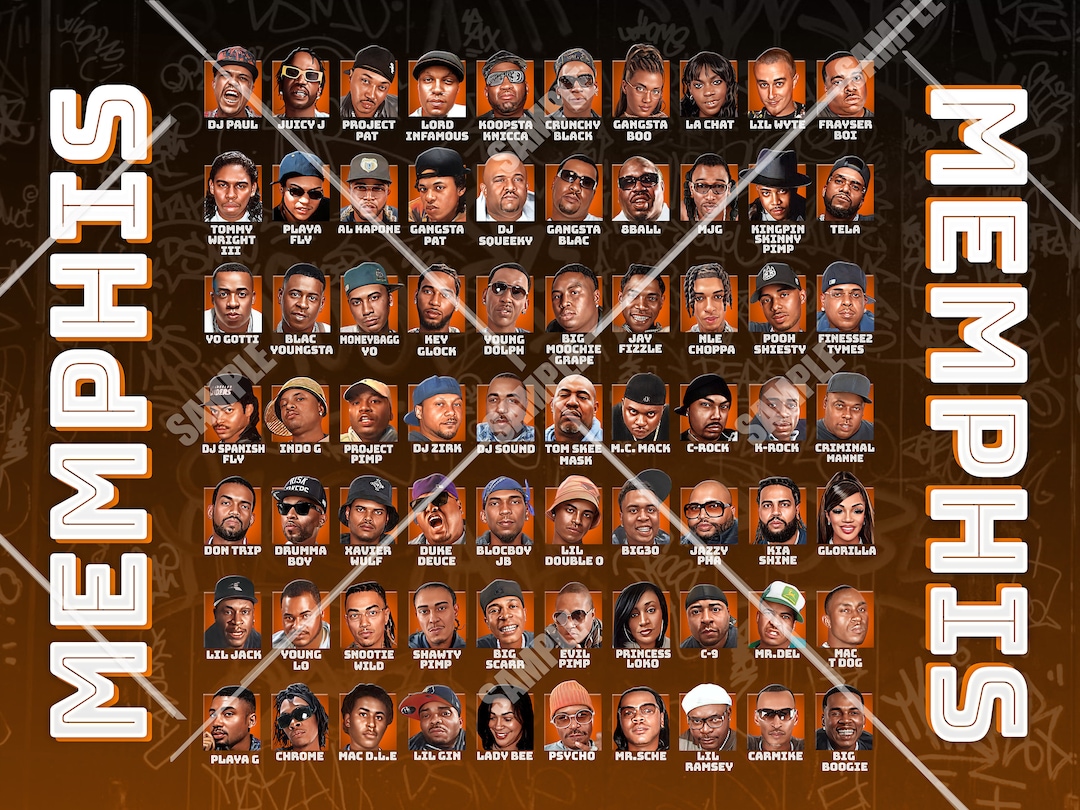 Memphis Rap Legends Poster: Hip Hop Music Art Print - Etsy