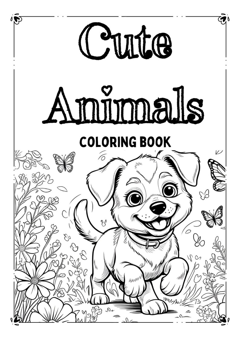 Cute Animals Coloring Book - Etsy