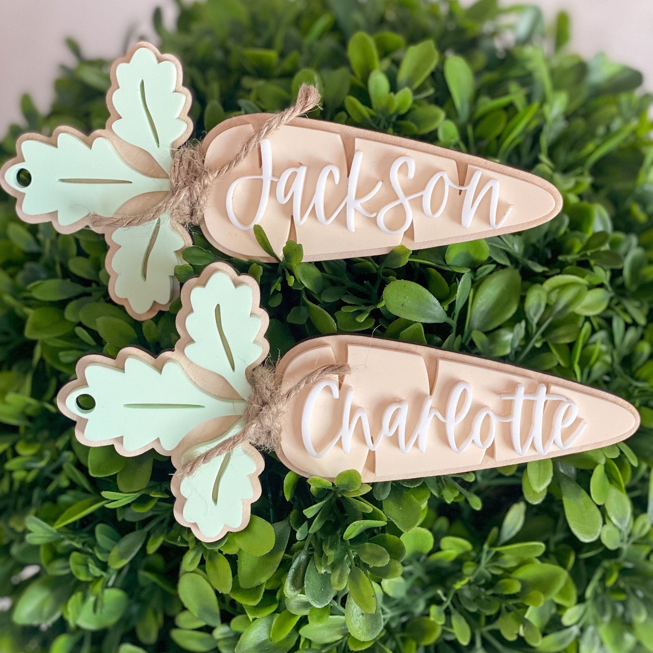 Easter Basket Carrot Name Tag - Etsy