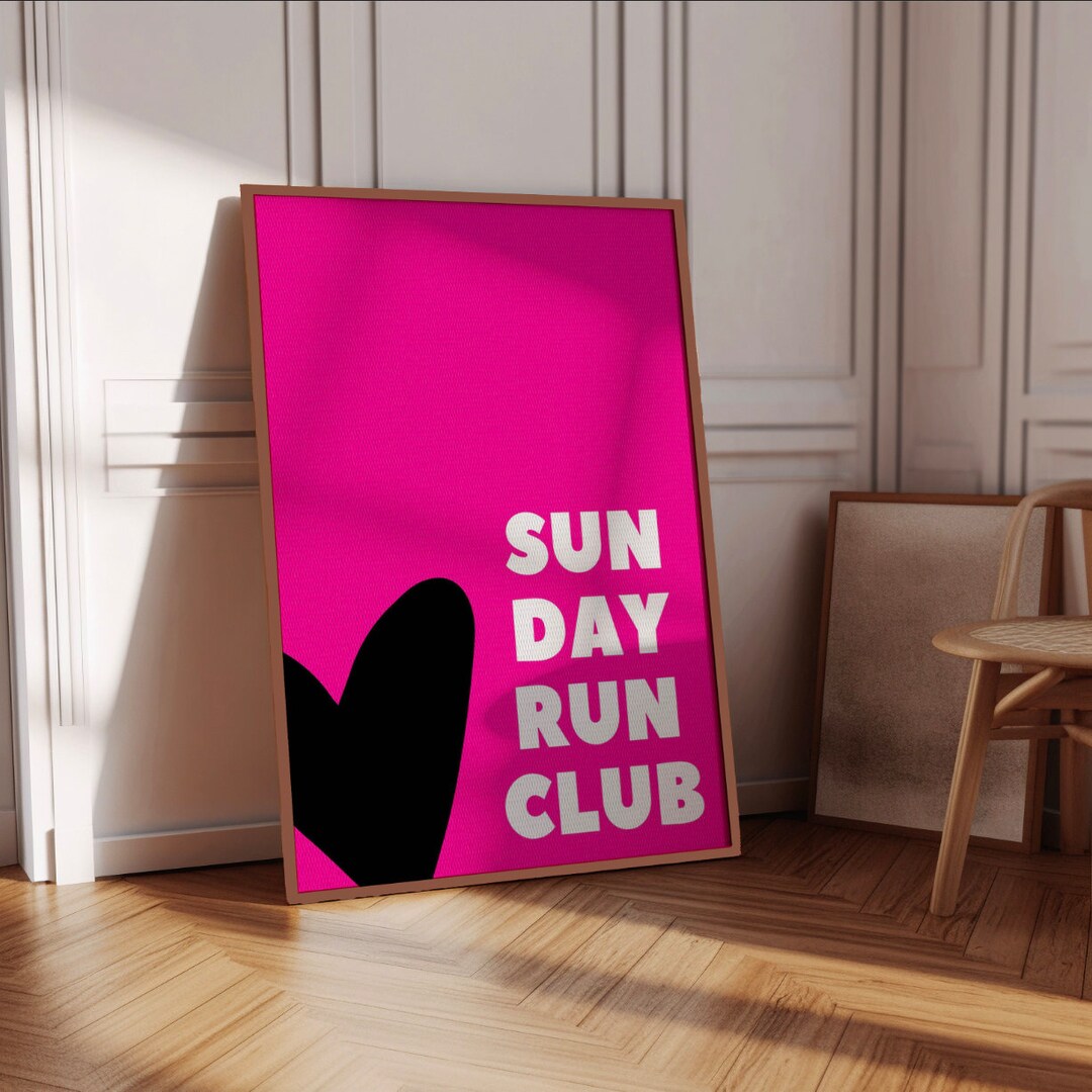 Sunday Run Club | PRINTABLE Art | Trendy Girl Posters | Running Art ...
