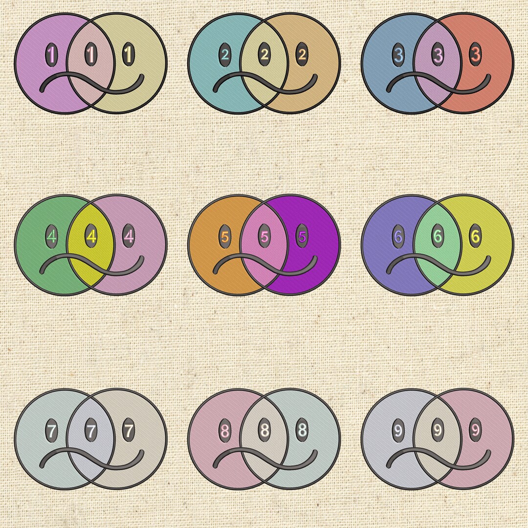 Smiley Number Embroidery Designs, Smiley Face Embroidery Pattern ...