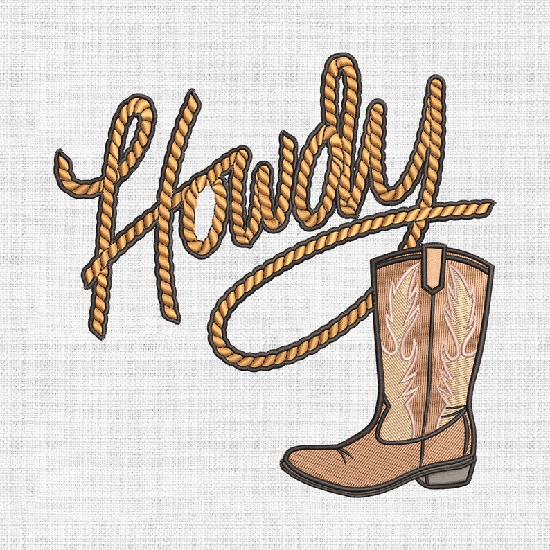 Howdy Embroidery Designs, Western Embroidery Patterns, Howdy Boots ...
