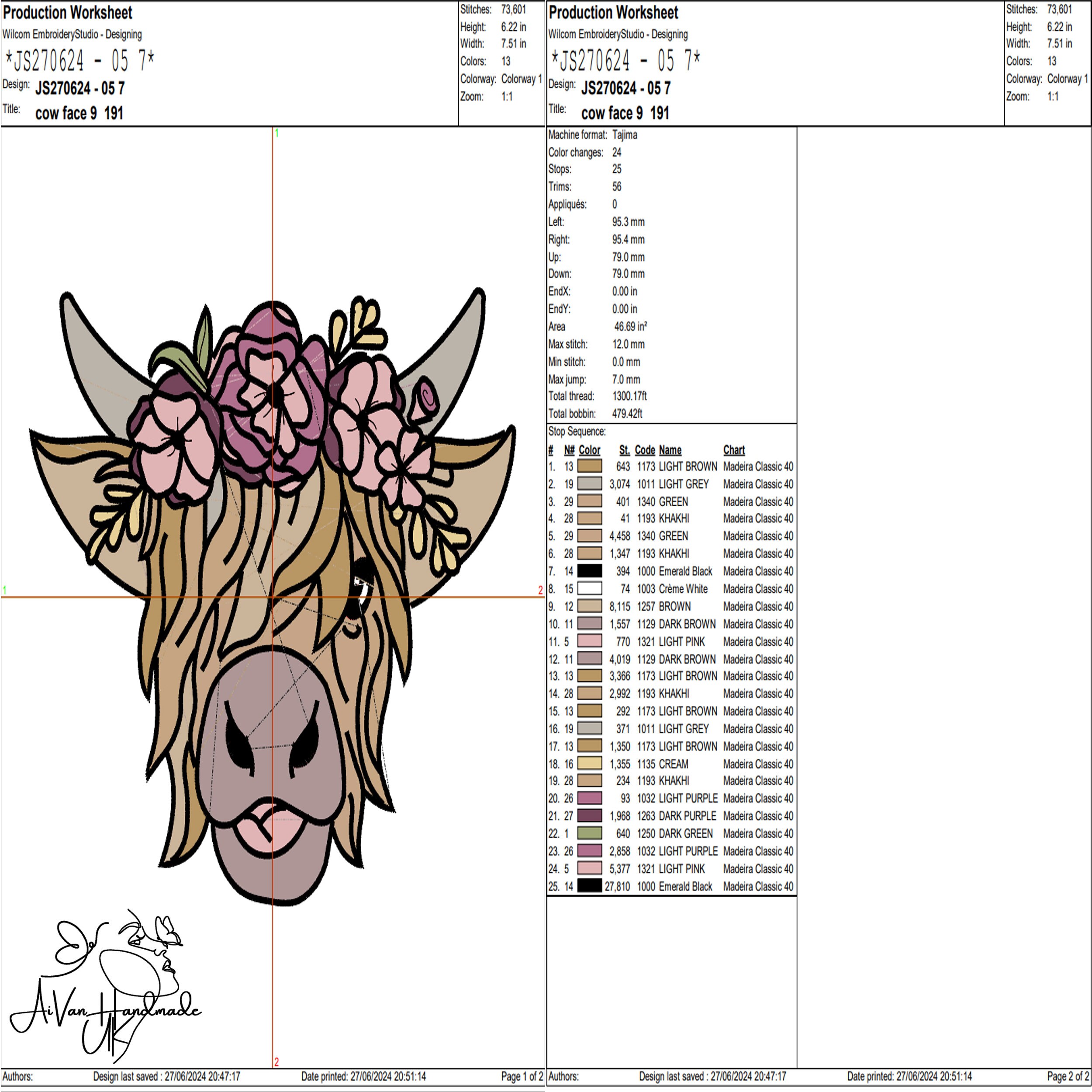 Floral Highland Cow Embroidery Designs Face Highland Cow Embroidery ...