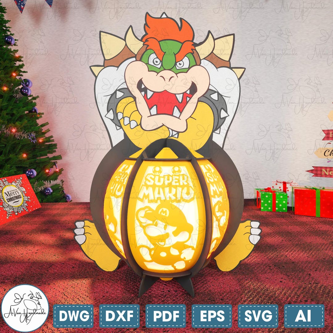 Video Game Lantern Paper Cut File Svg, Lantern Shadow Box Paper Cut ...