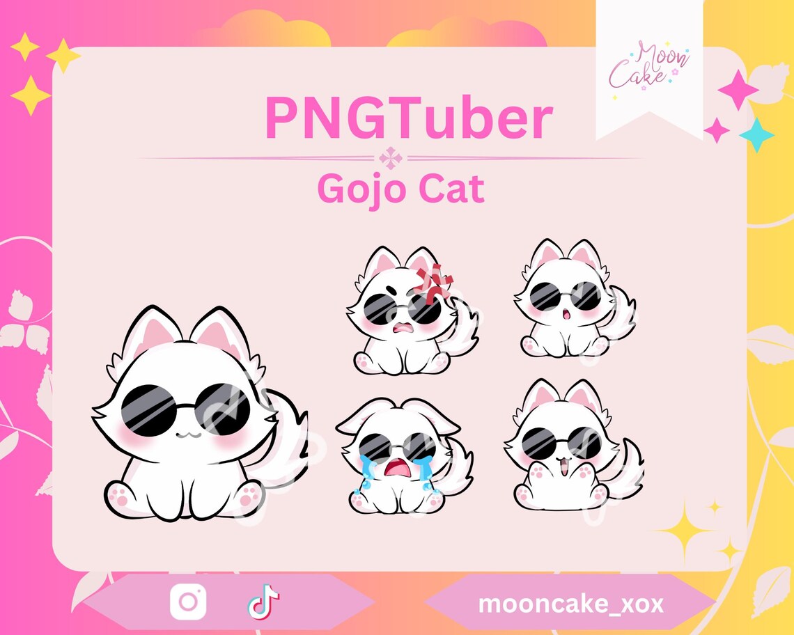 Cute GOJO CAT Pngtuber | Vtuber | Stream | Assets Streamers | Discord ...