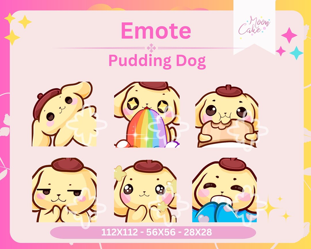 Cute Pudding Dog Emote for Streaming: Twitch, Discord, Youtube| Cute ...
