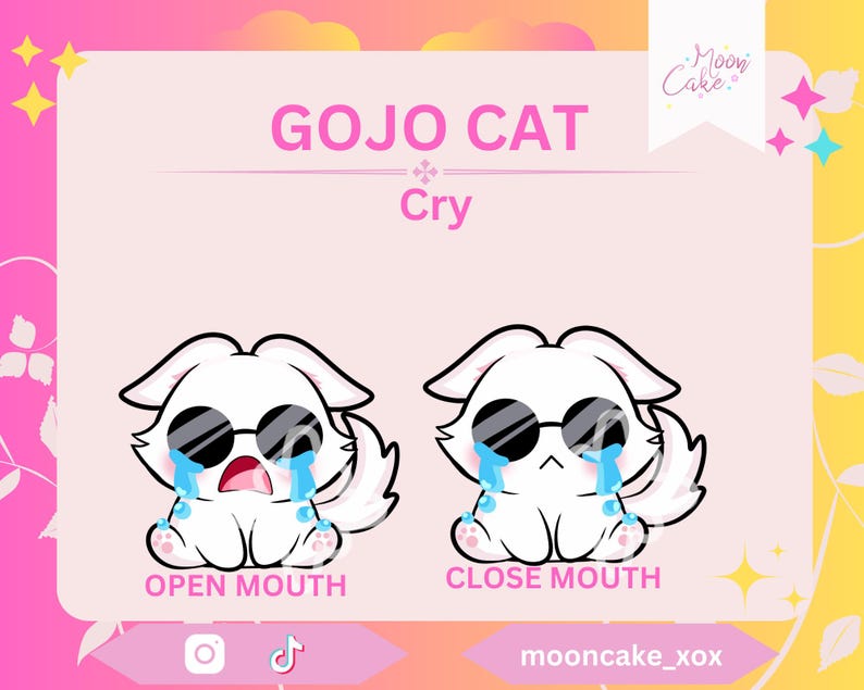 Cute GOJO CAT Pngtuber Vtuber Stream Assets Streamers Discord Youtube ...