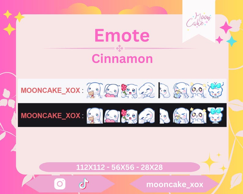 White Plush Cinnamon Emotes Bundle for Streaming: Twitch, Discord ...