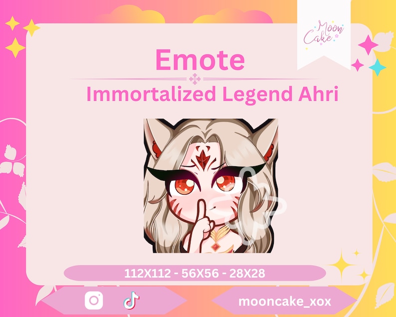 Cute Chibi Immortalized Legend Ahri L Emotes for Streaming: Twitch ...