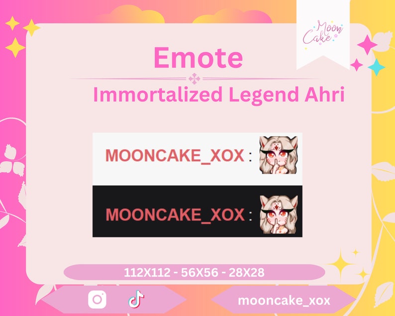 Cute Chibi Immortalized Legend Ahri L Emotes for Streaming: Twitch ...