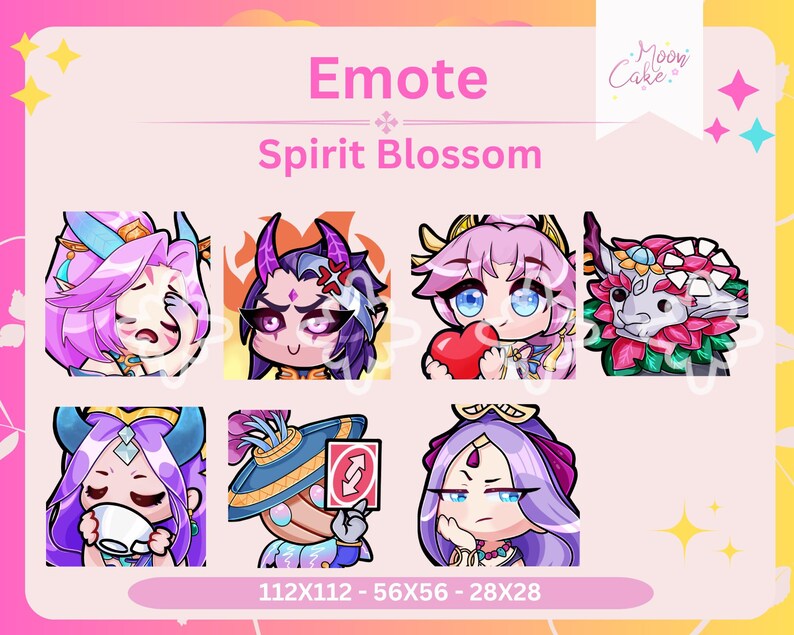 Cute Chibi Spirit Blossom Emotes for Streaming: Twitch, Discord ...