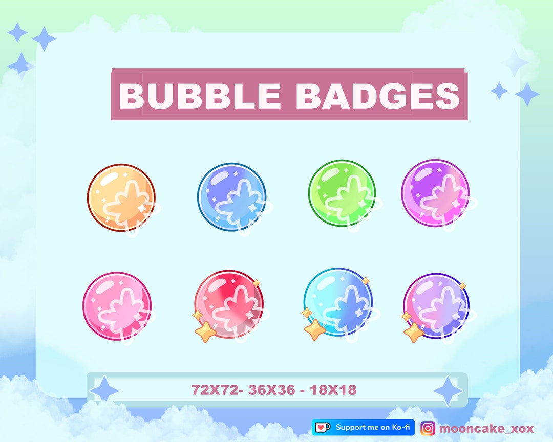 Cute Bubble Sub Badges for Twitch - Youtube - Discord | Bit Badges ...