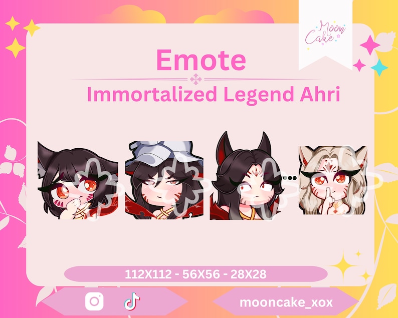 Cute Chibi Ahri L Emotes for Streaming - Etsy