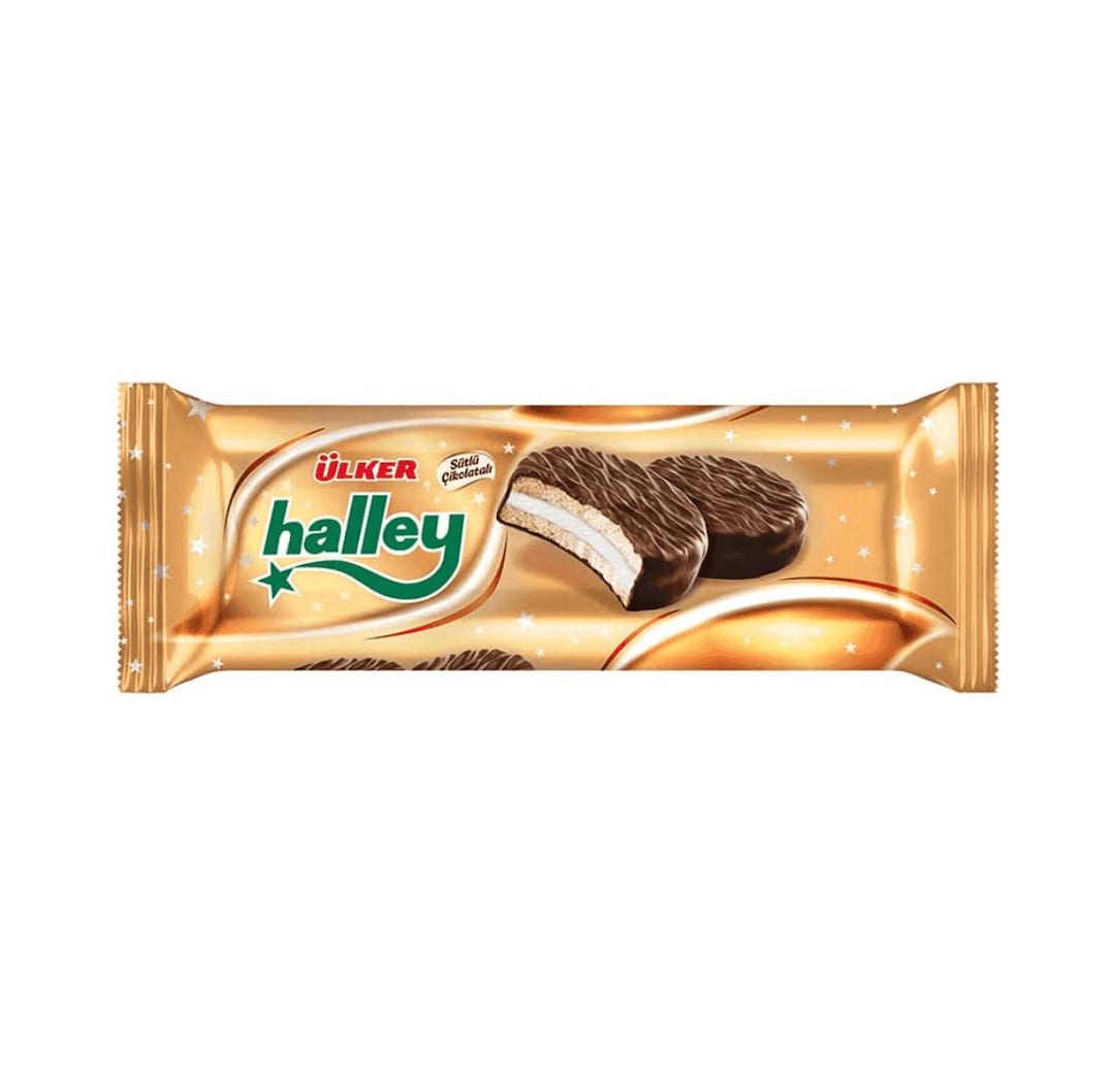 Ulker Chocolate Halley Milk Chocolate Covered Sandwich Biscuit Filled ...